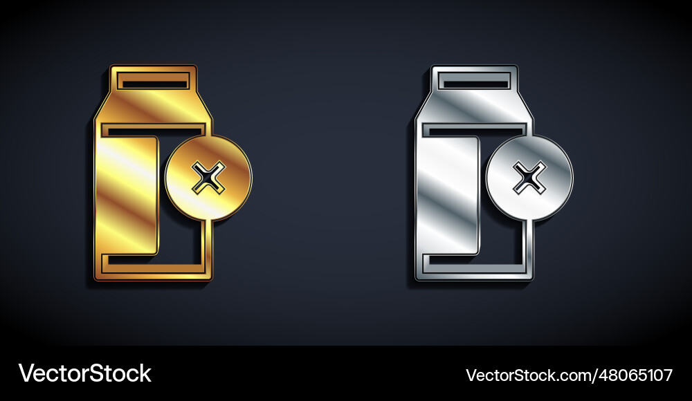 Gold and silver lactose intolerance icon isolated Vector Image