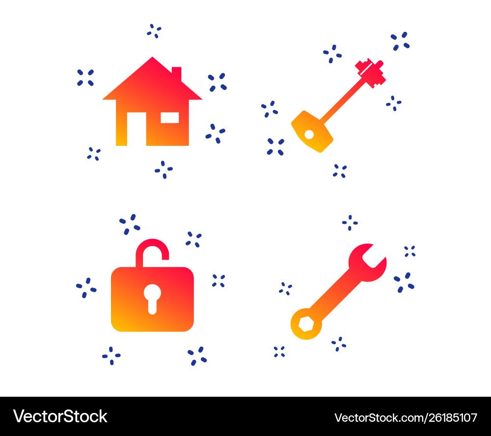 Home key icon wrench service tool symbol Vector Image