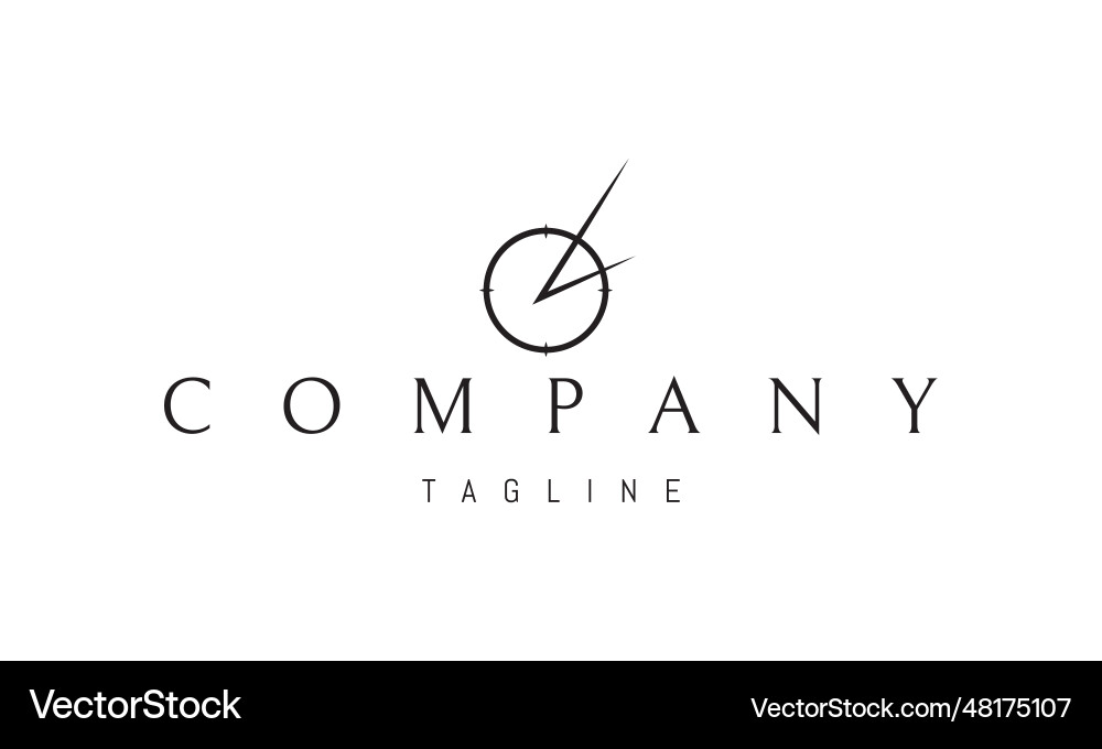 Logo on which an abstract image of a clock Vector Image