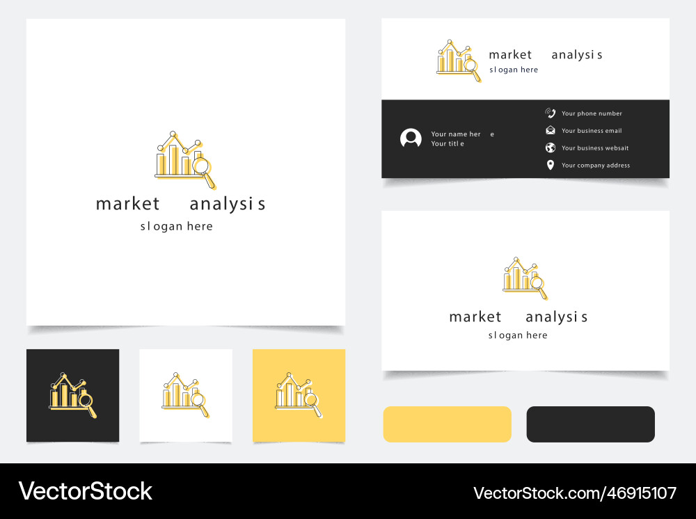Market analysis logo design with editable slogan Vector Image
