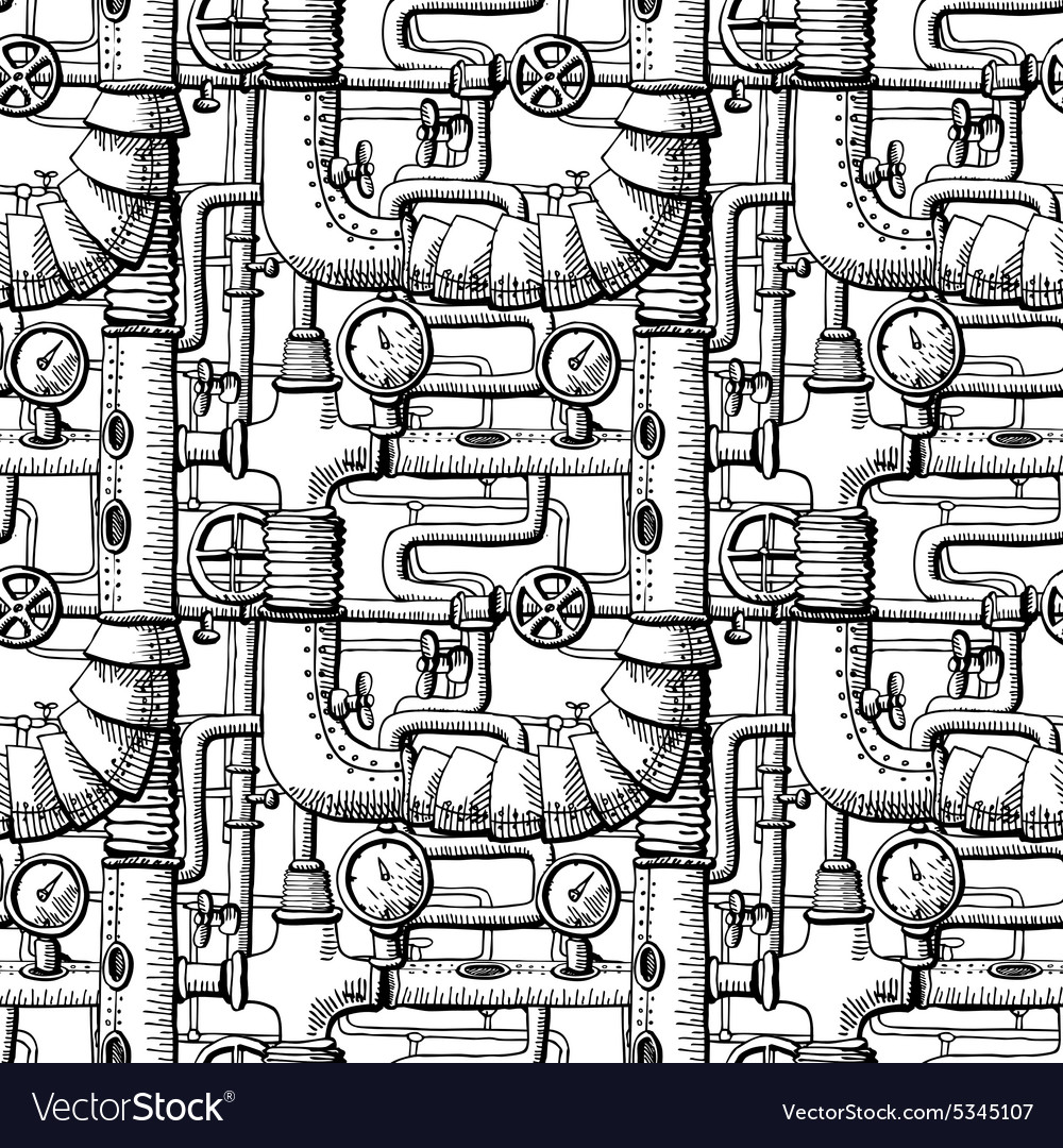 Seamless pattern steampunk Royalty Free Vector Image