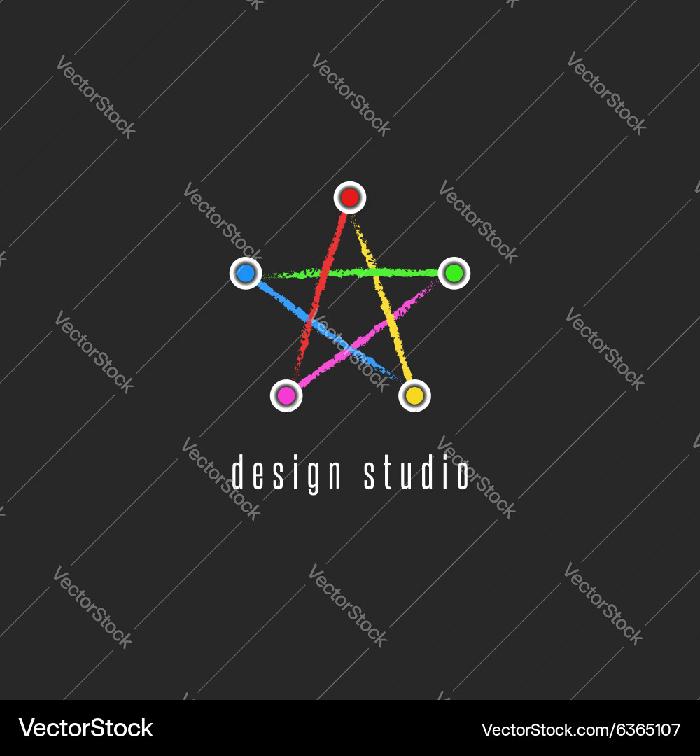 Star logo colorful mockup colored line creative Vector Image