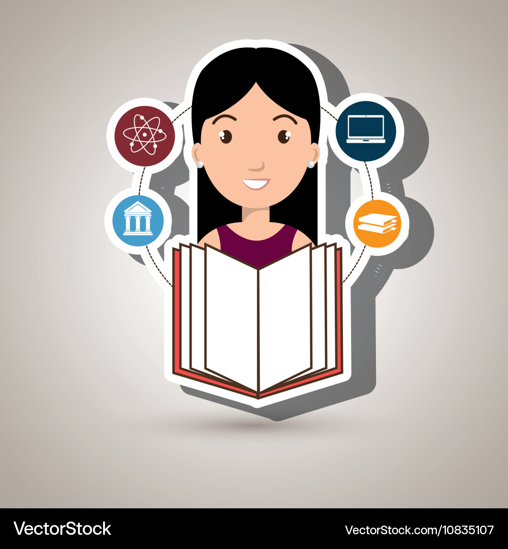 Student books college laptop Royalty Free Vector Image