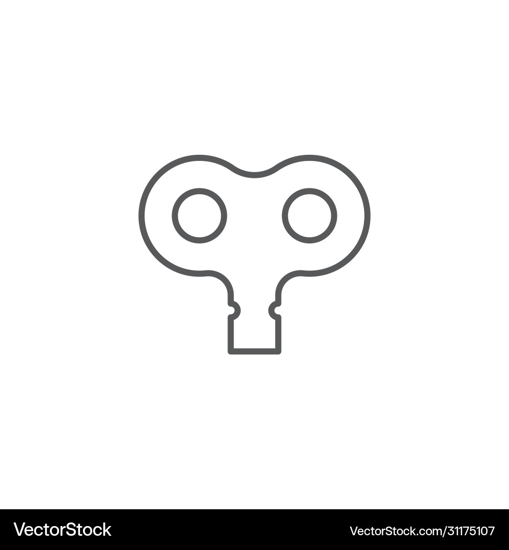 Wind up key icon symbol lock isolated on white Vector Image