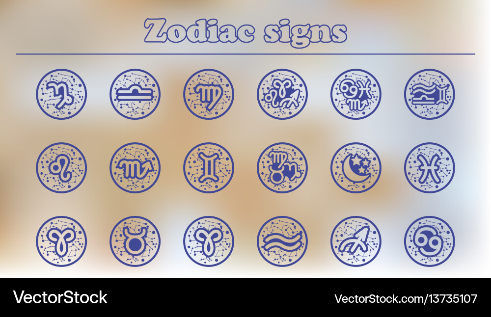 Zodiac Icons Set Zodiac Royalty Free Vector Image