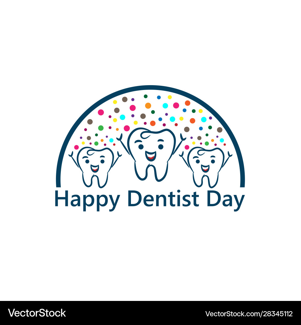 6 march - dentists day typography poster usable Vector Image