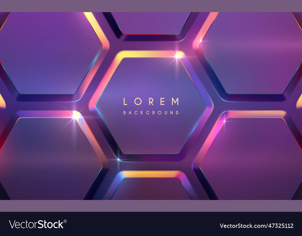 Abstract neon color hexagonal background Vector Image Abstract neon color hexagonal background Vector Image