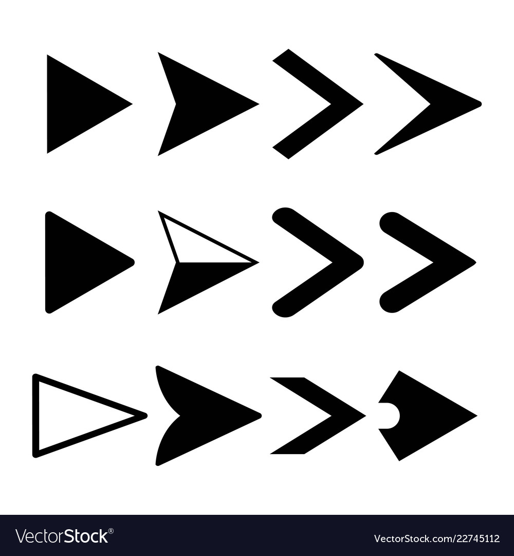 Arrow icons set pointers logo design Royalty Free Vector