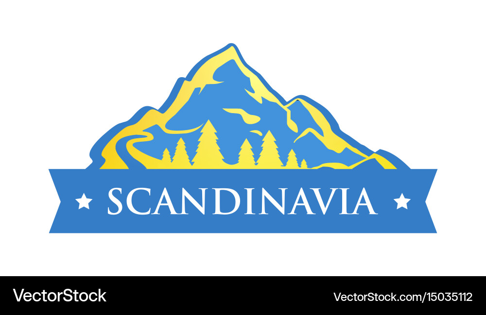 Blue logo of scandinavia Royalty Free Vector Image