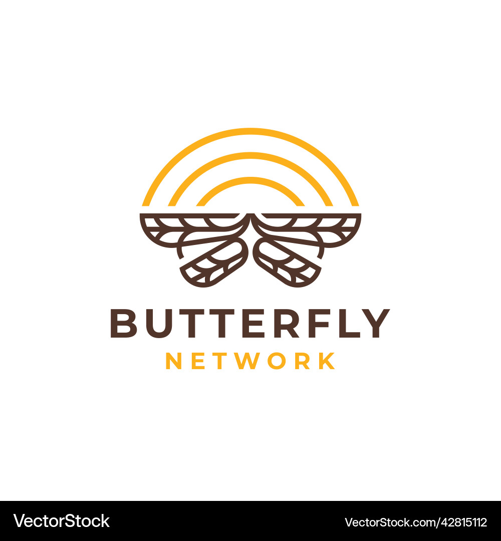 Butterfly and signal network logo design Vector Image