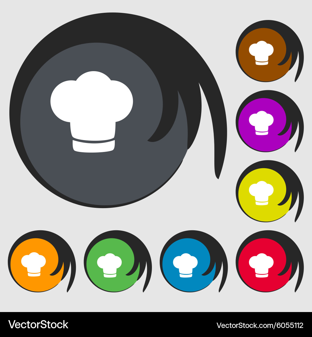 Chef hat sign icon cooking symbol cooks Royalty Free Vector