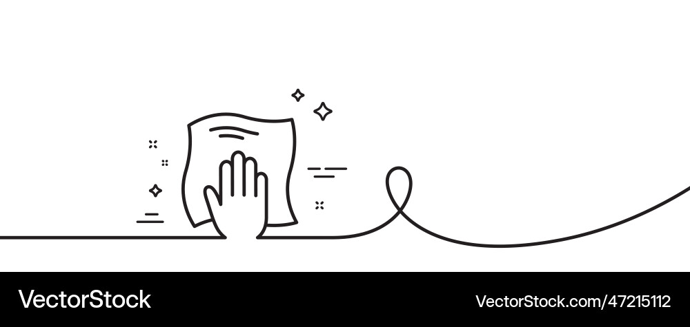 Cleaning cloth line icon wipe with a rag Vector Image