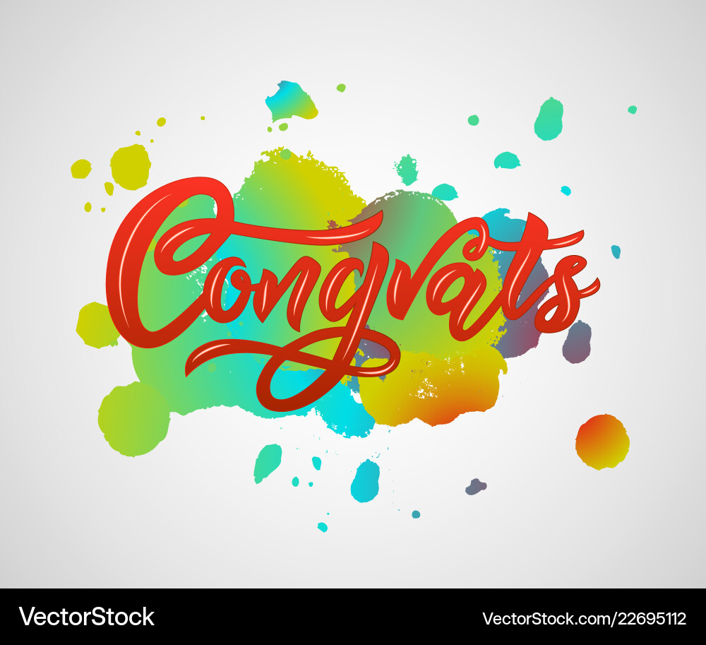 Congrats modern calligraphy hand lettering on Vector Image