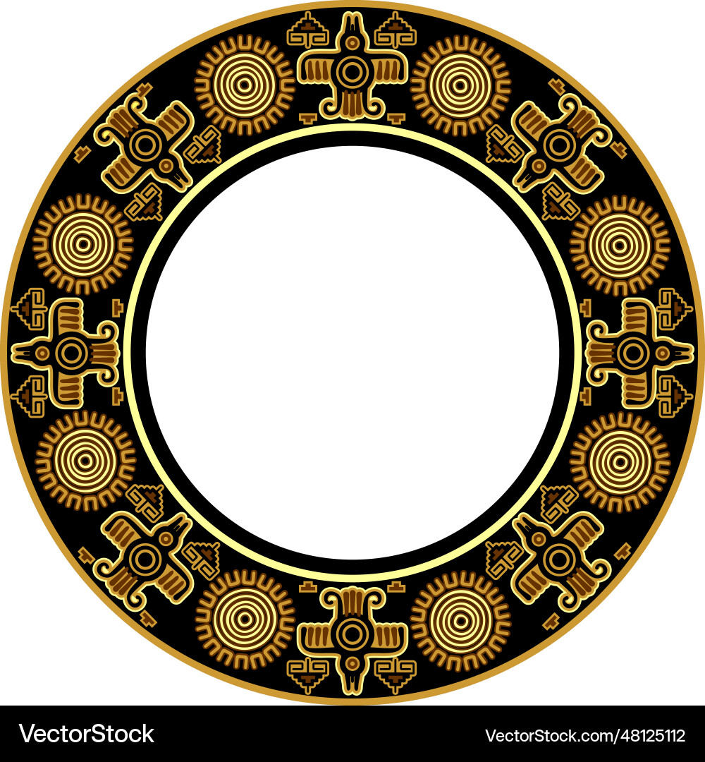 Decorative mystical round frame in ethnic style Vector Image