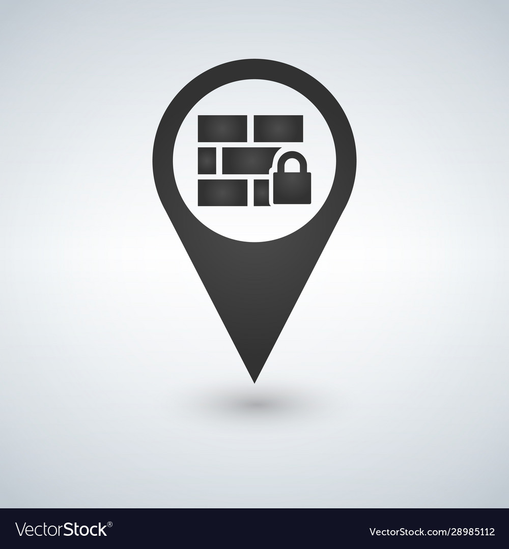 Firewall map pointer icon Royalty Free Vector Image