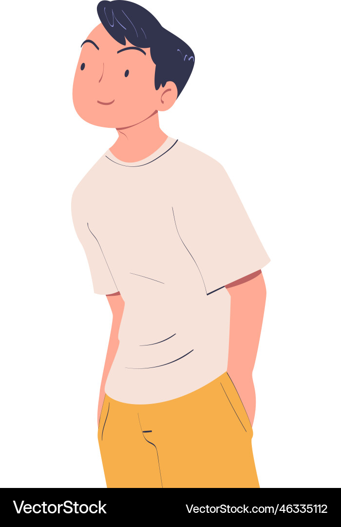Man character dreaming imagining and fantasizing Vector Image