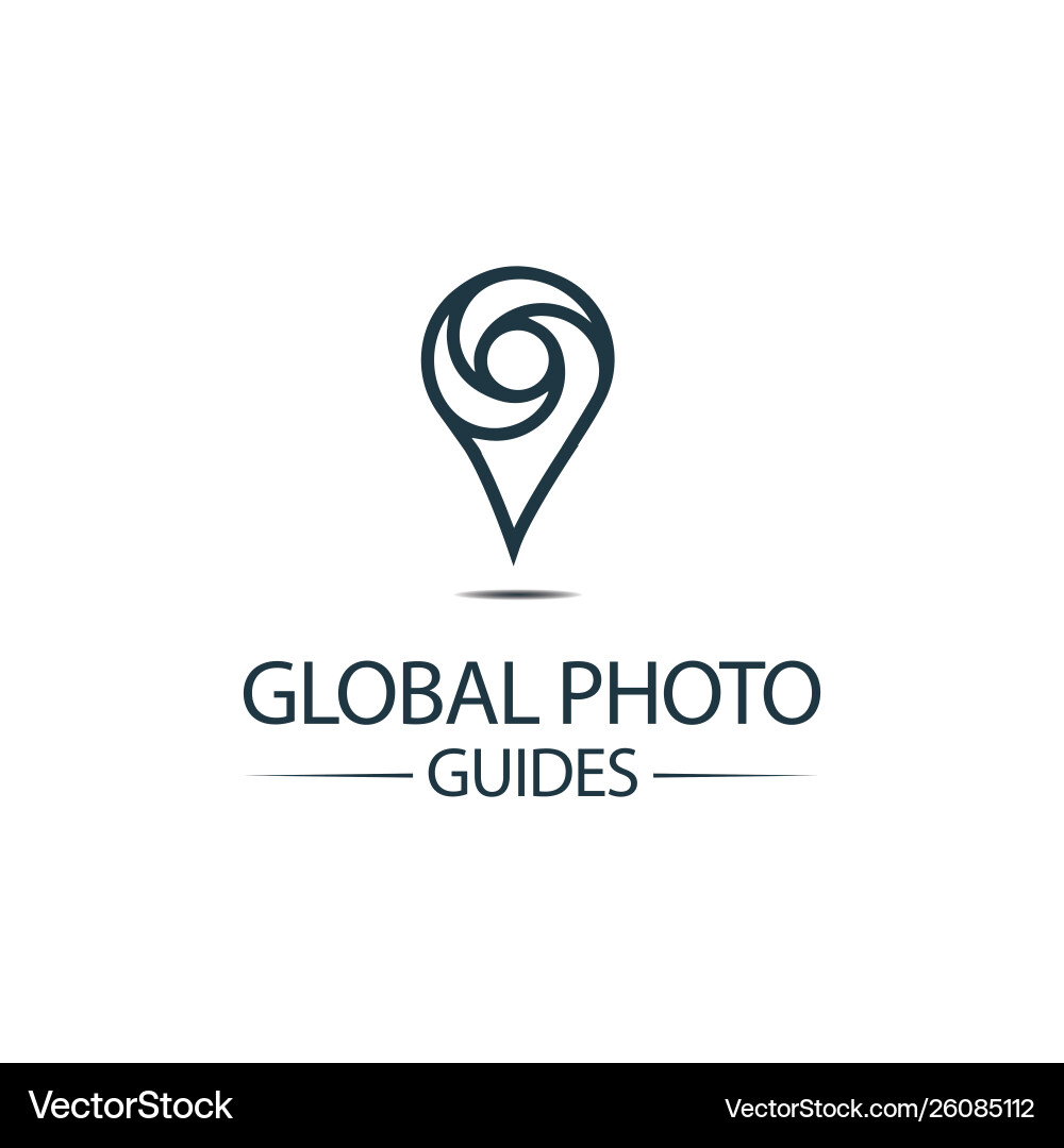 Photo locator logo template design Royalty Free Vector Image