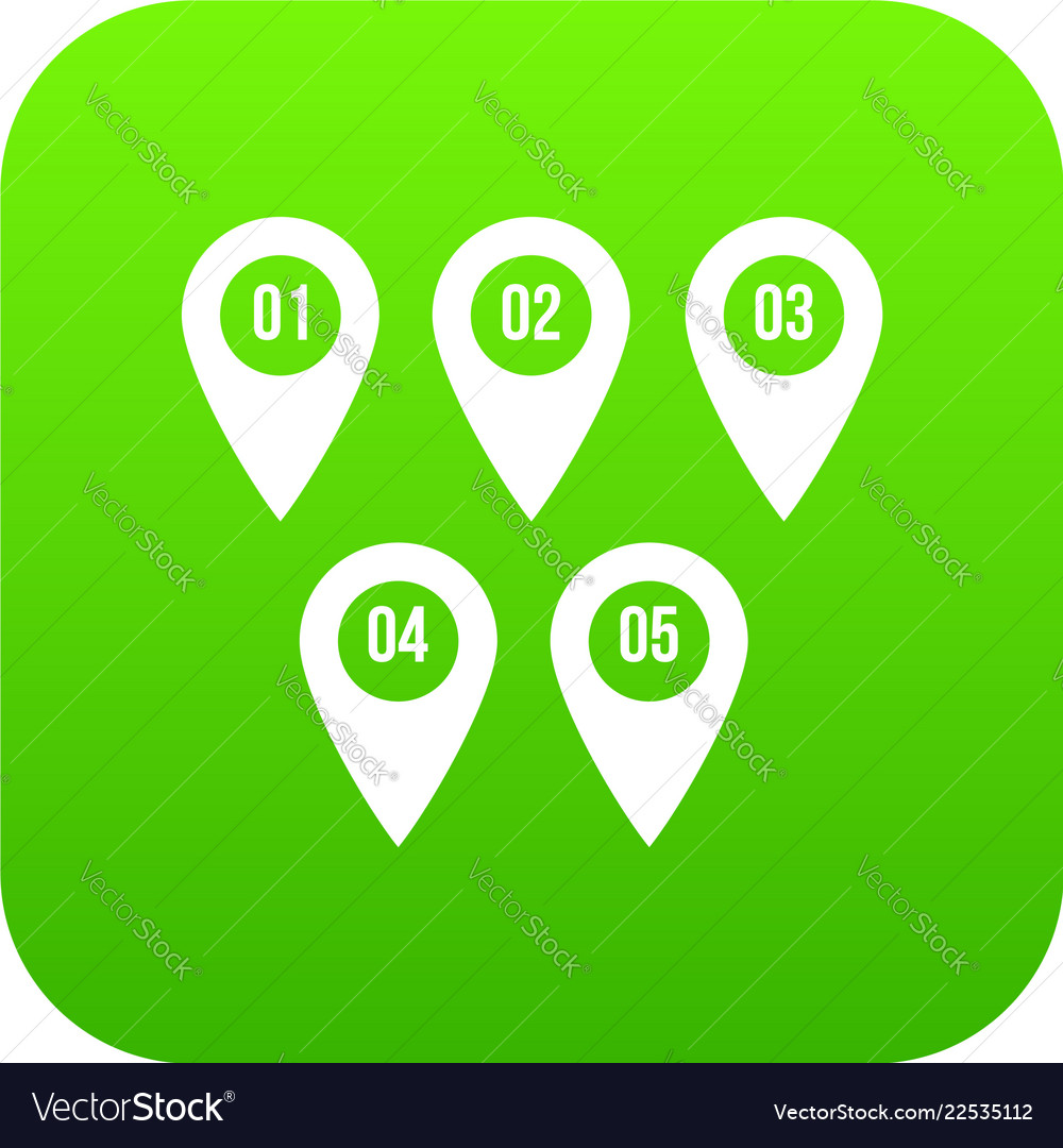 Pointer marks icon digital green Royalty Free Vector Image