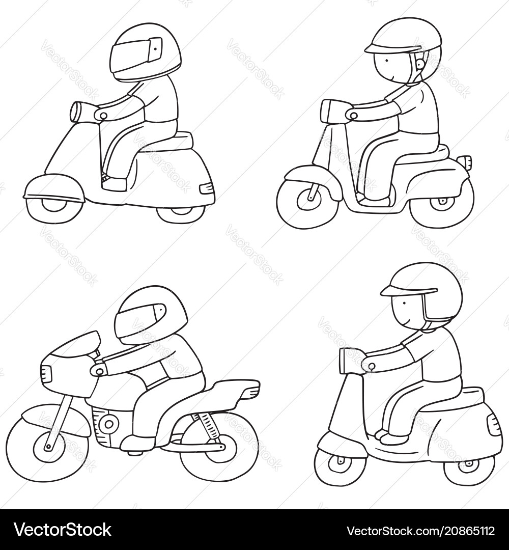 Set of riding motorcycle Royalty Free Vector Image
