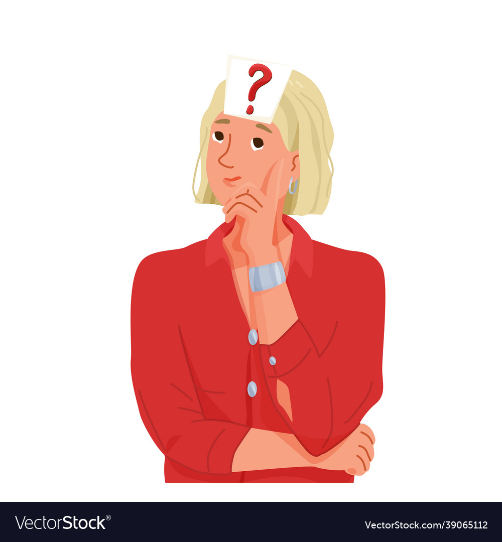 Thinking question doubt concept Royalty Free Vector Image