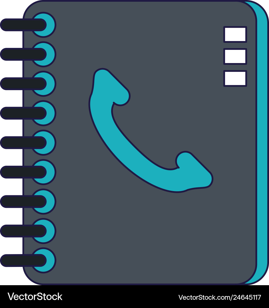 Address book symbol isolated blue lines Royalty Free Vector