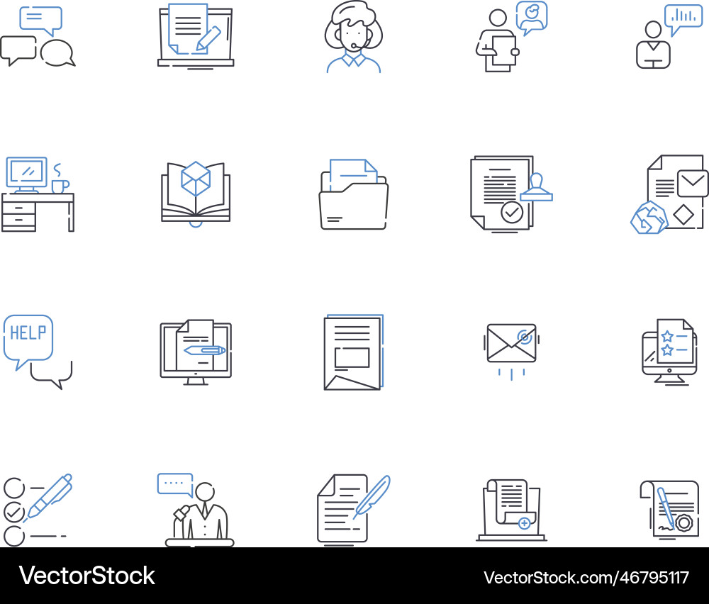 Chattering line icons collection noise talkative Vector Image