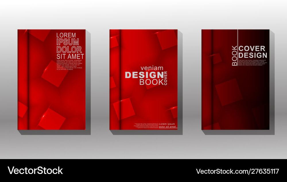 Collection book cover with sparkling red Vector Image