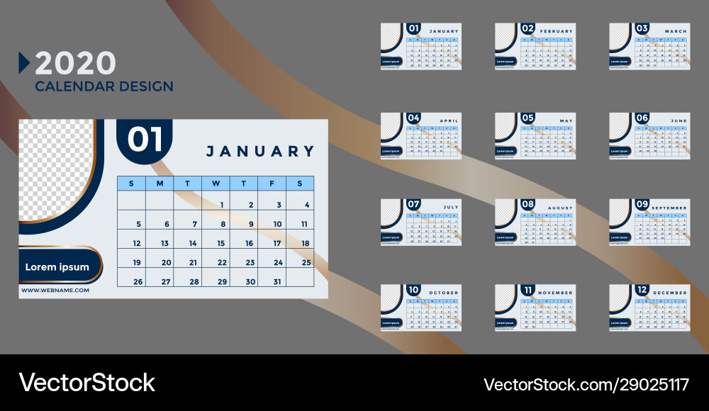 Design a 2020 calendar template that can be edited