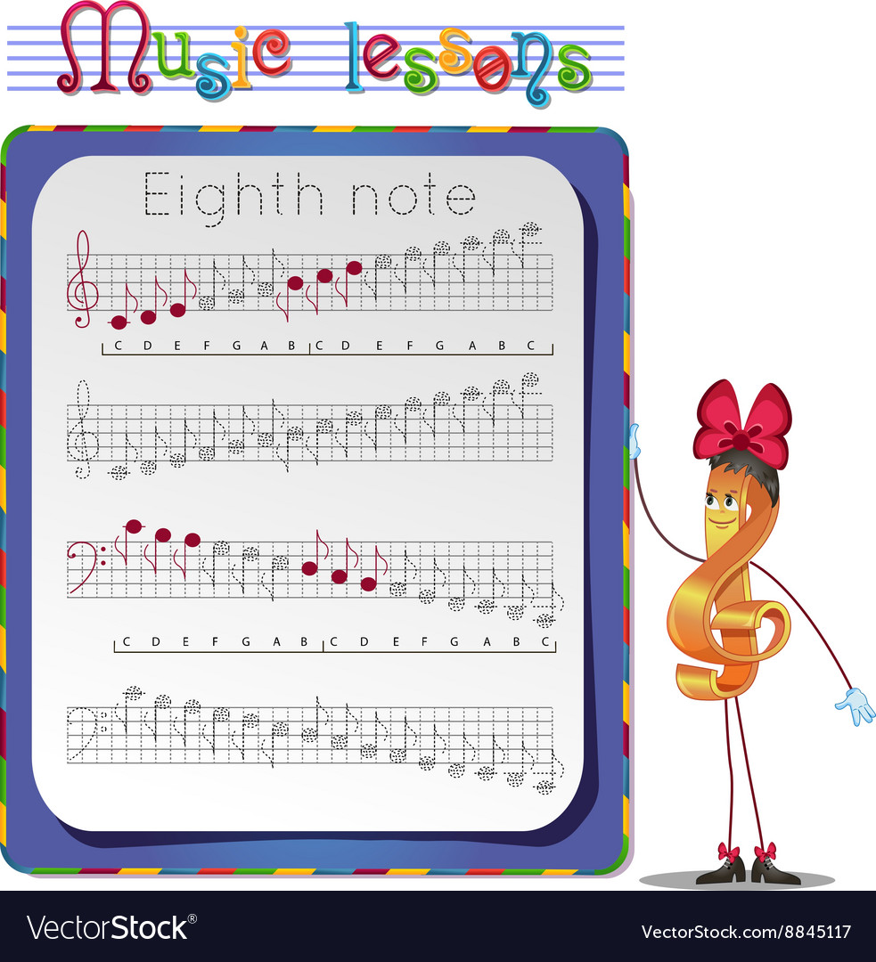 Eighth note Royalty Free Vector Image - VectorStock