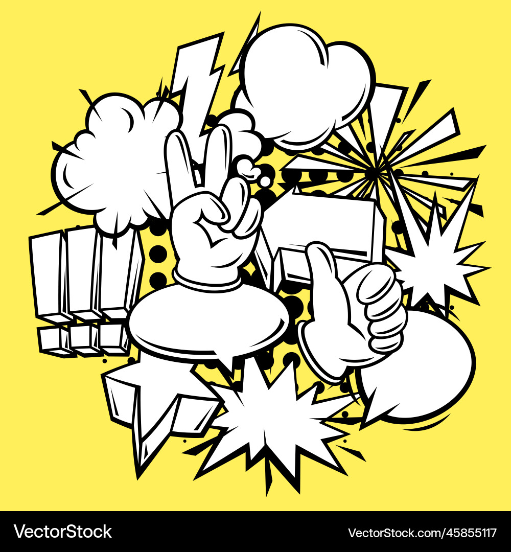 Frame with comic speech bubbles signs and symbols Vector Image