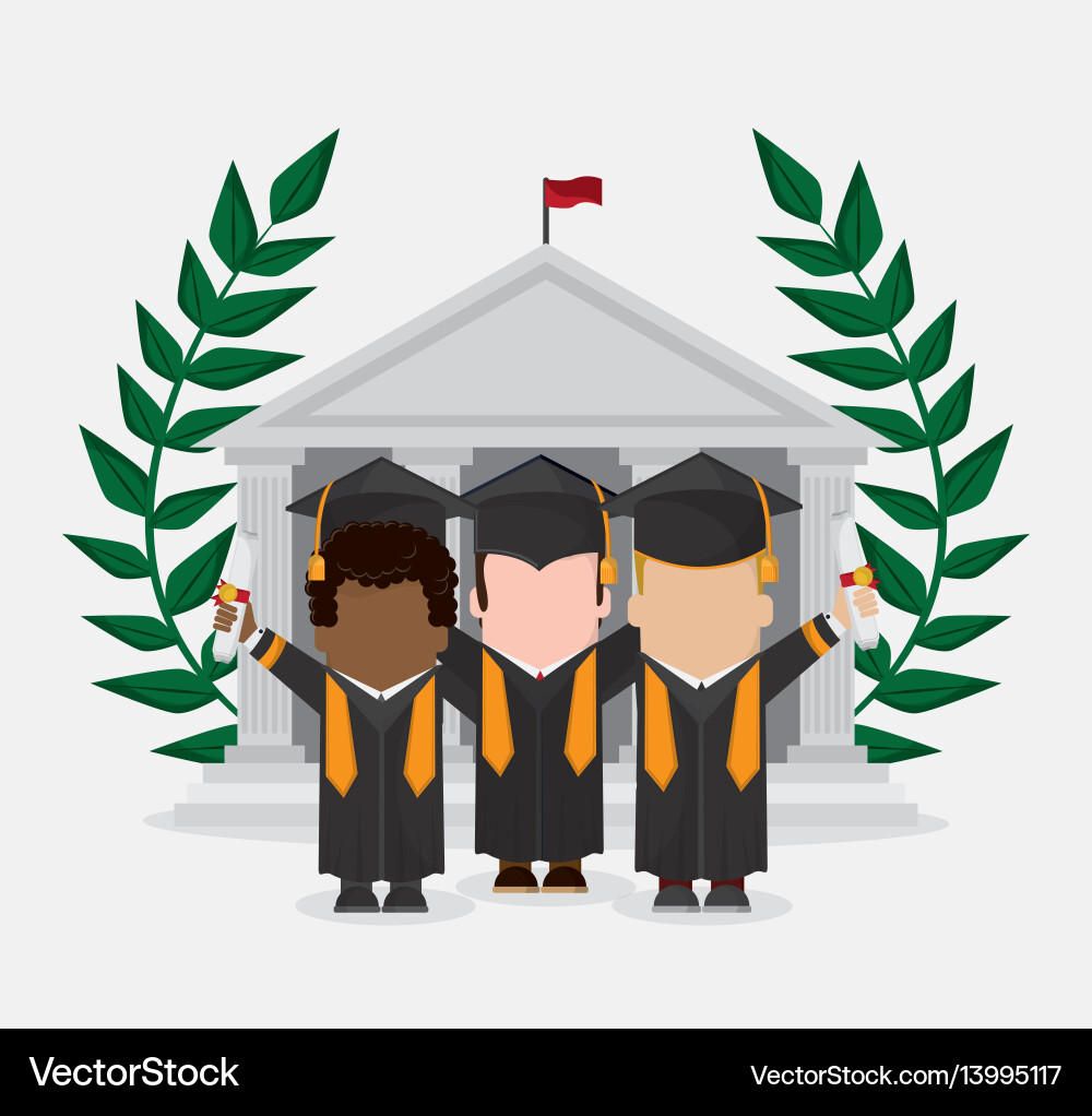 Graduation cap boy graduate university icon Vector Image
