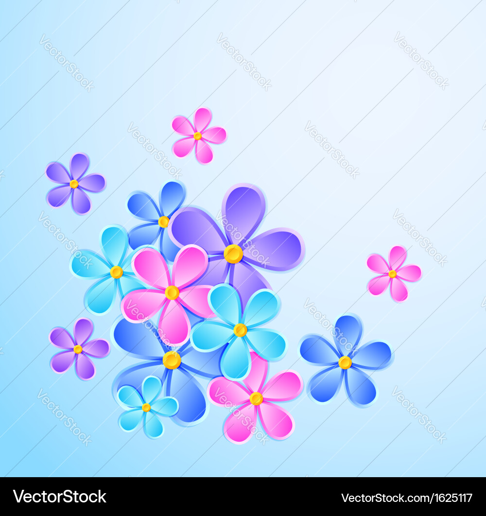 Greeting card with paper flower Royalty Free Vector Image