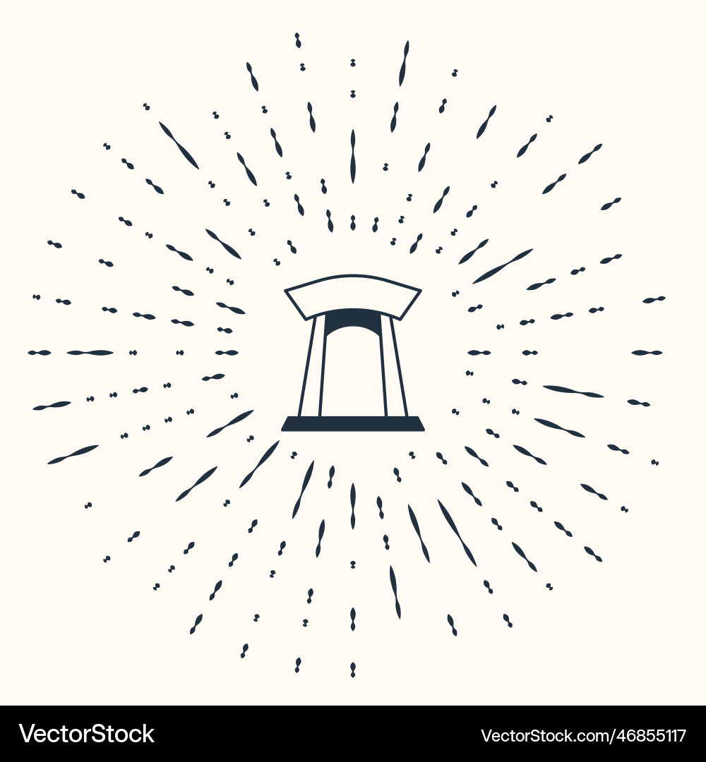 Grey korean traditional gate icon isolated Vector Image