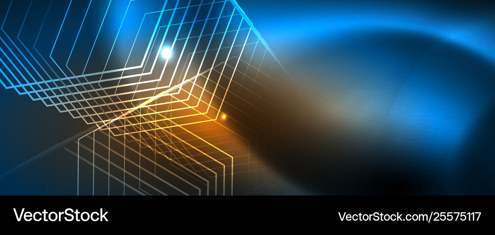 Neon glowing techno lines hi-tech futuristic Vector Image
