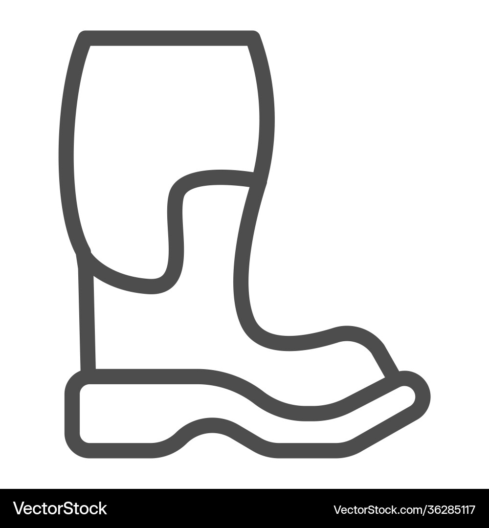 Rubber boot line icon thanksgiving day concept Vector Image