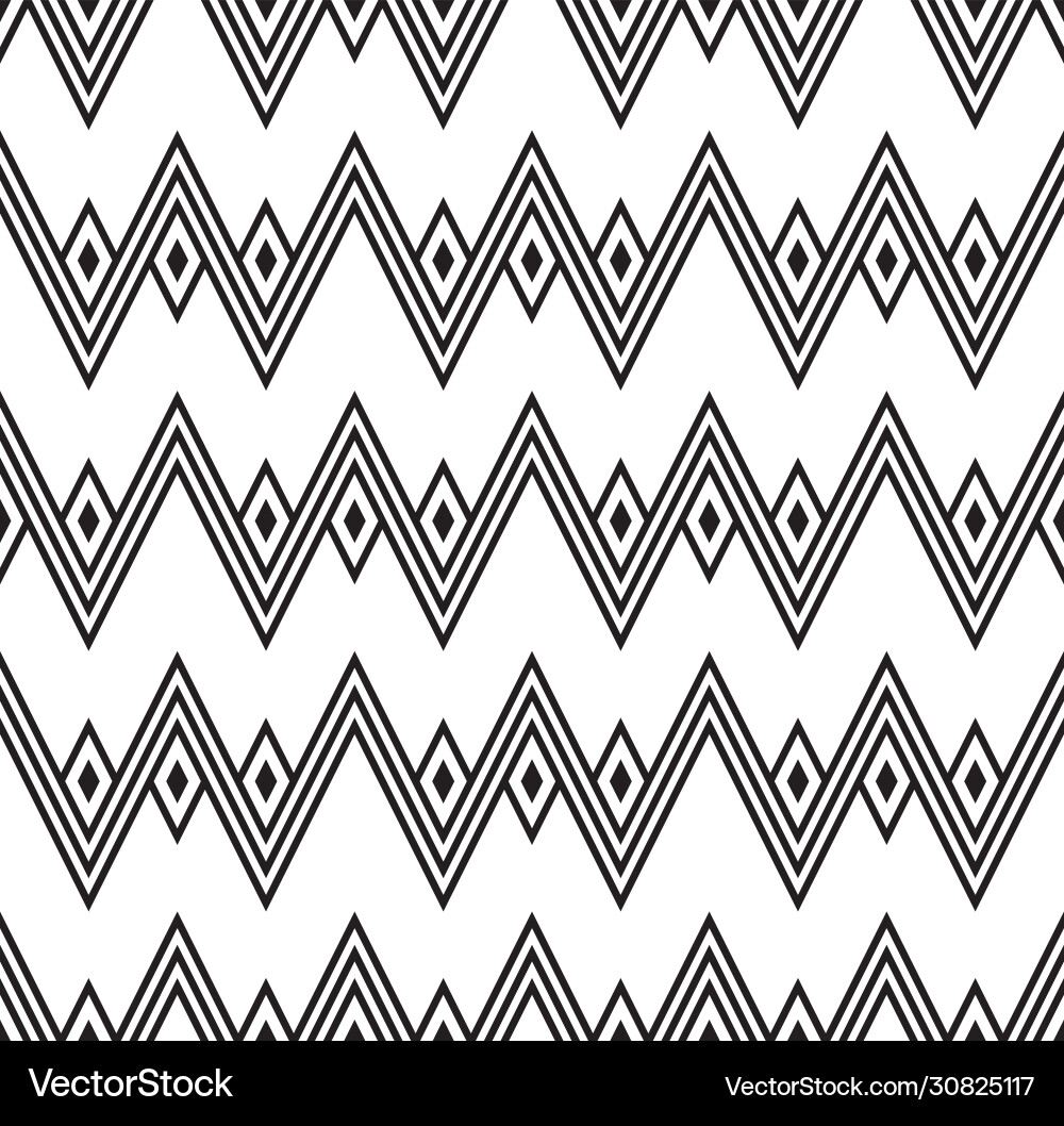 Zig zag ethnic wigwam mountains seamless pattern Vector Image