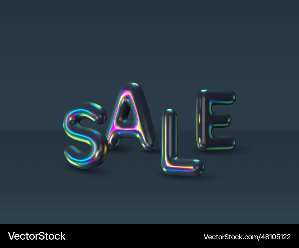 3d balloon sale sign Royalty Free Vector Image