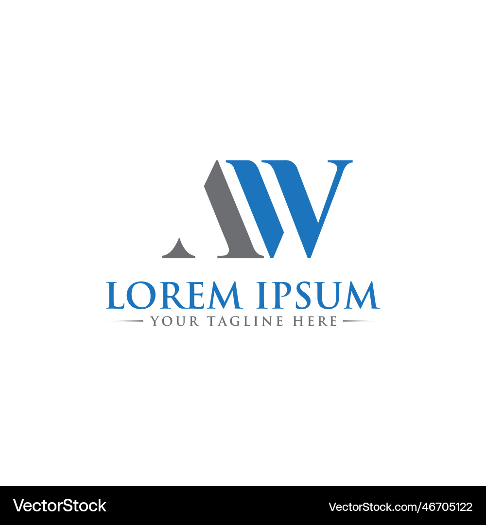 Aw letter logo design unique and modern logo Vector Image