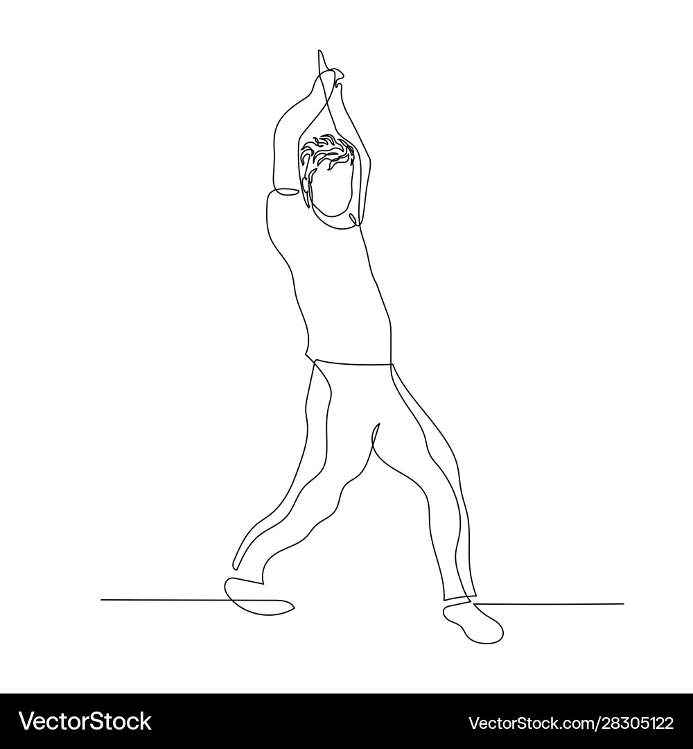 Continuous one line dancing man with fashion Vector Image