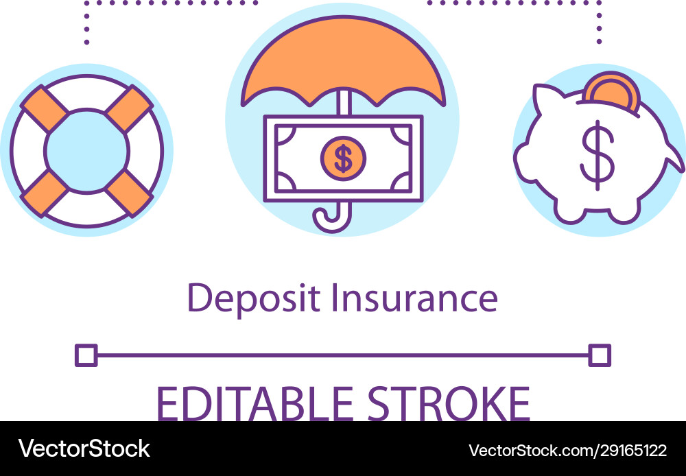 Deposit insurance concept icon savings idea thin Vector Image