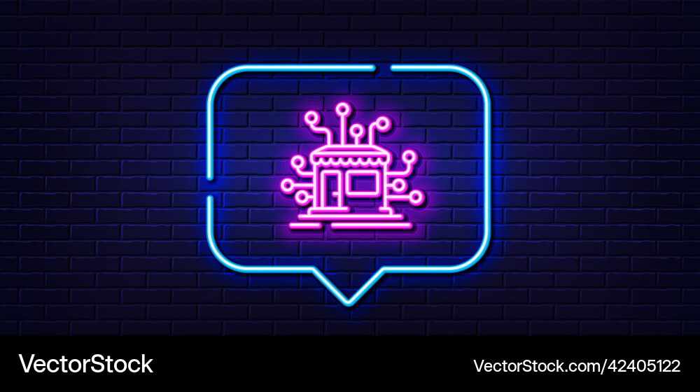 Distribution network line icon market store sign Vector Image