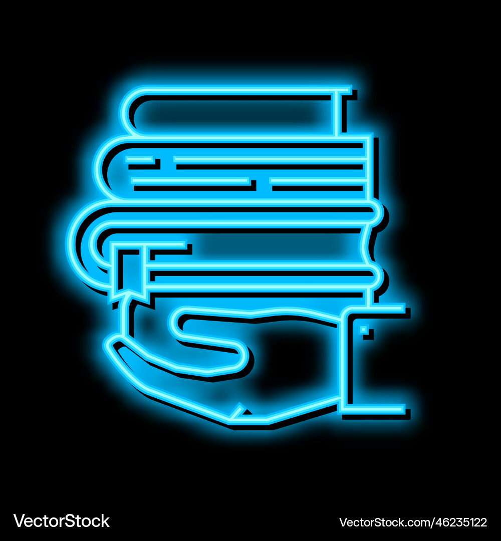 Educational literature neon glow icon Royalty Free Vector