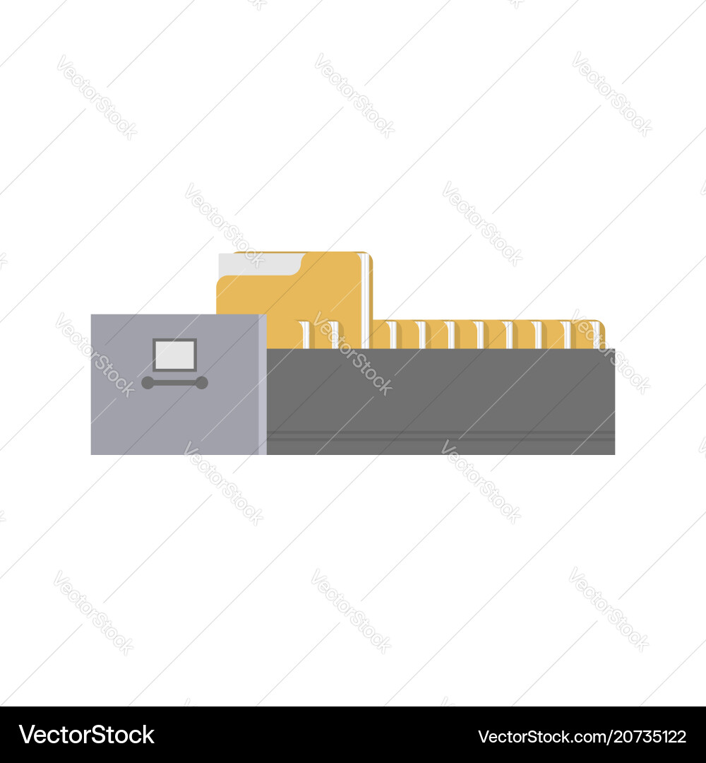 File cabinet drawer card index iron box Royalty Free Vector