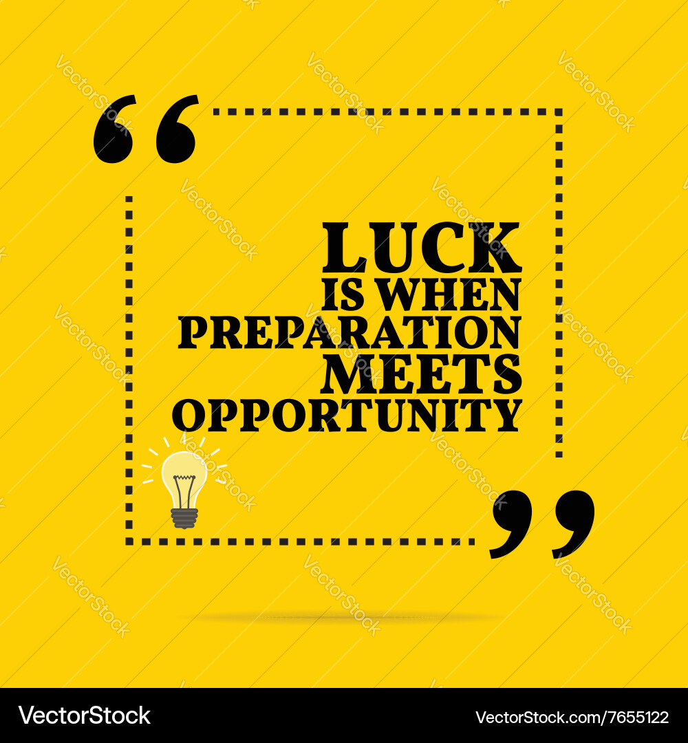 Inspirational motivational quote luck is when Vector Image