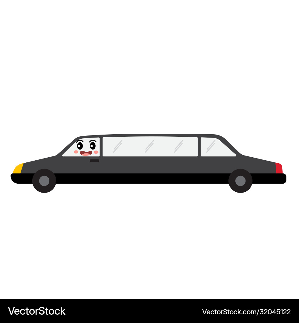 Limousine transportation cartoon character side Vector Image