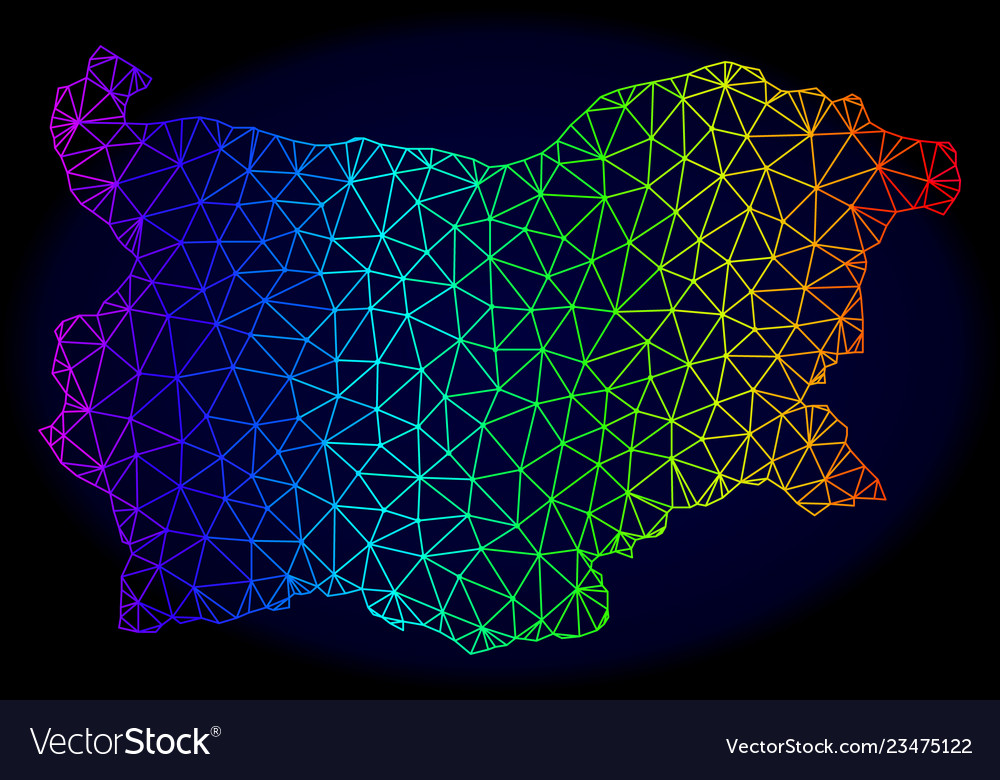 Polygonal network spectrum mesh map Royalty Free Vector Polygonal network spectrum mesh map Royalty Free Vector