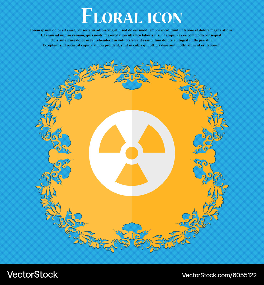 Radiation floral flat design on a blue abstract Vector Image
