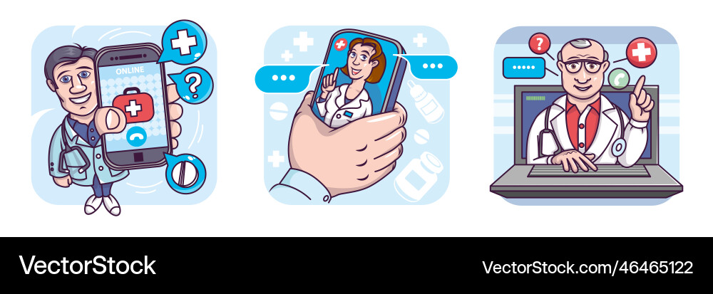 Set of different cartoon characters working Vector Image