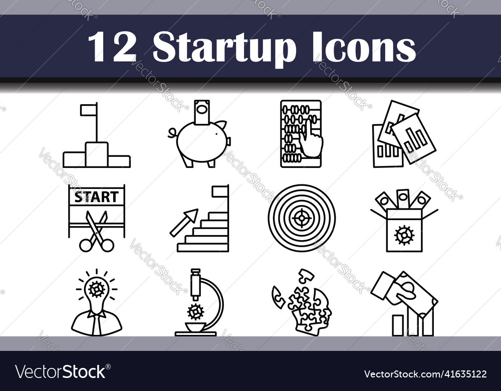 Startup icon set Royalty Free Vector Image - VectorStock