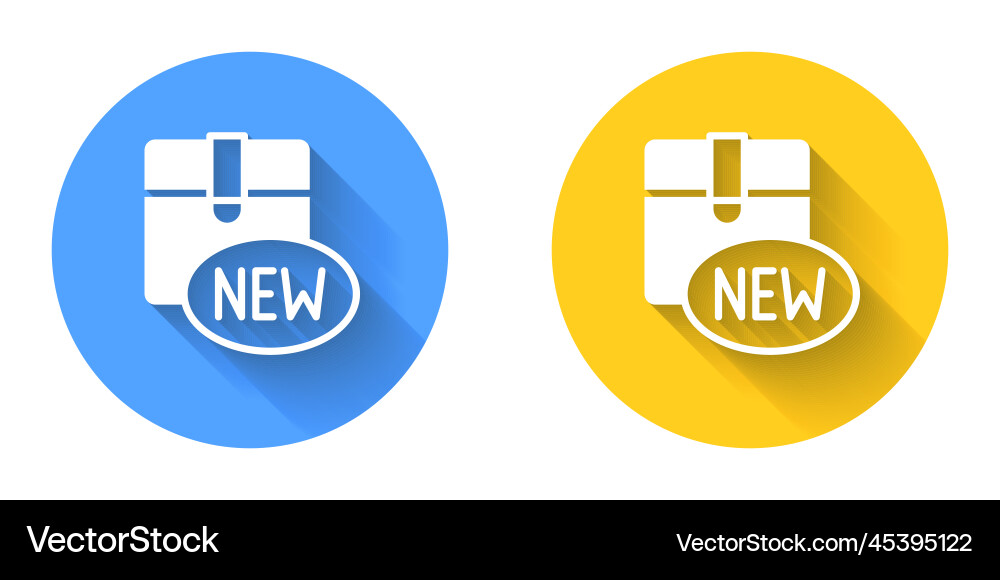 White new collection icon isolated with long Vector Image